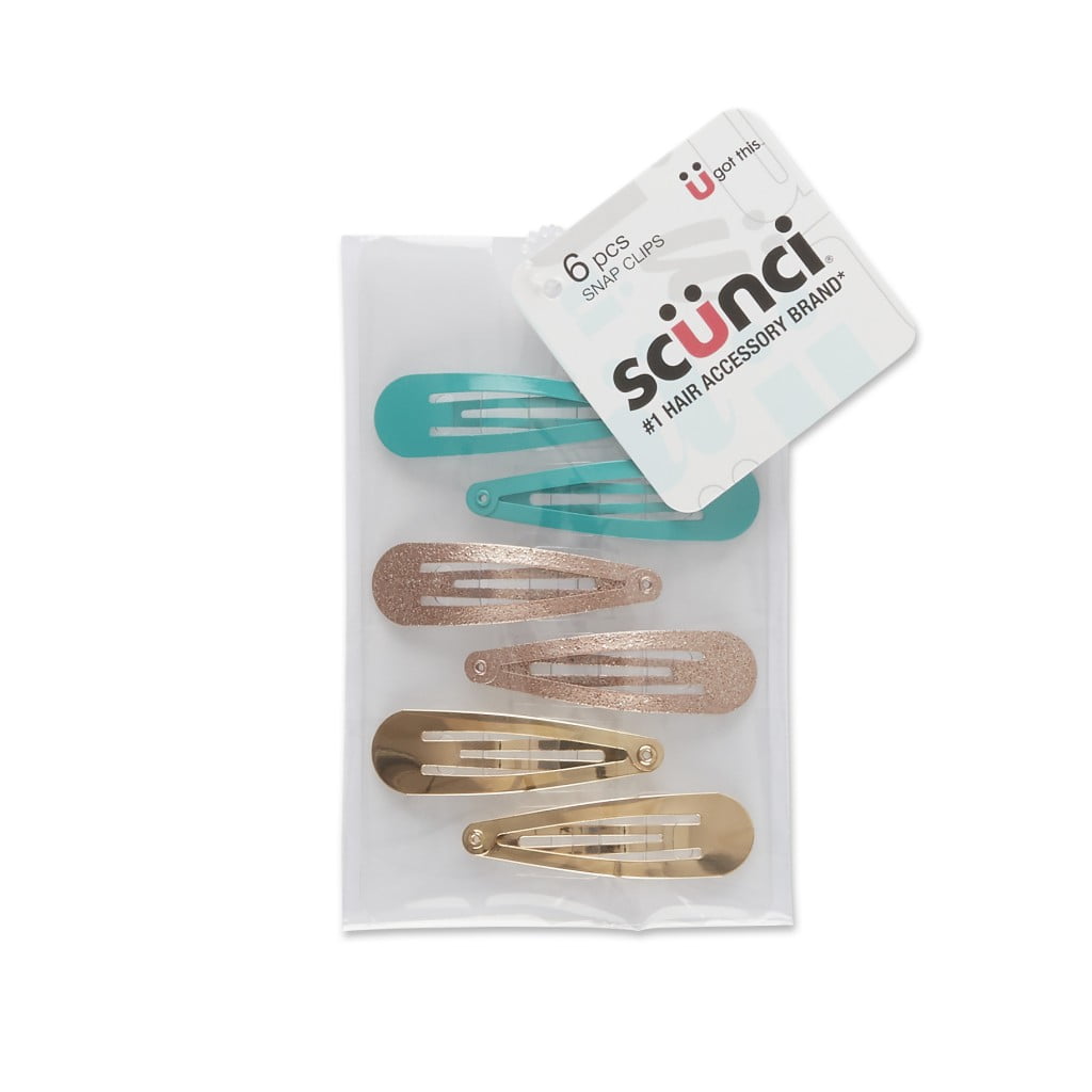 Scunci Metallic Snap Clips, Multi-Color, 6 Ct - Walmart.com
