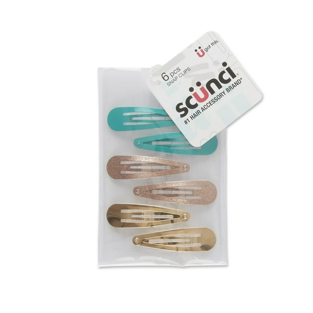 Scunci Metallic Snap Clips, Multi-Color, 6 Ct - Walmart.com