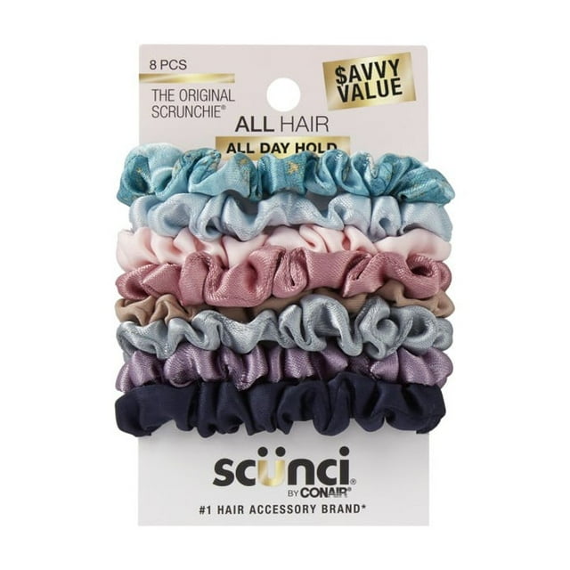 Scunci Mini Matte Satin Scrunchies, Multicolor, 8 Count - Walmart.com