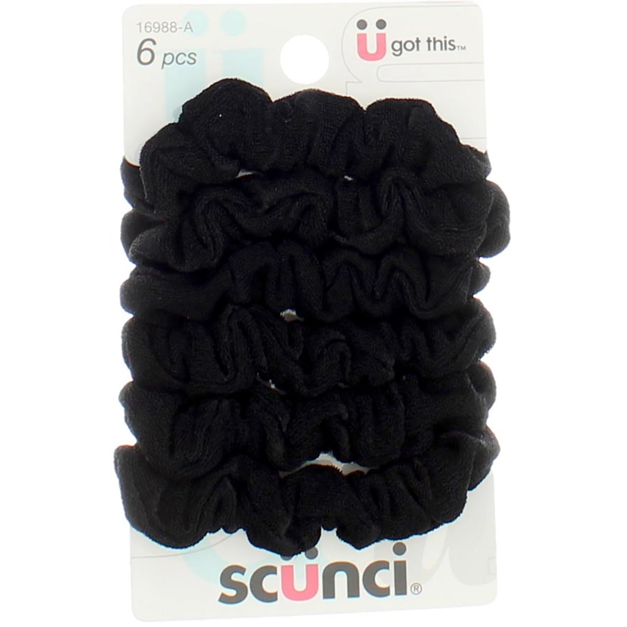 Scunci Mini Slinky Black Twister Hair Scrunchies, Black, 6 Ct (4 pack ...