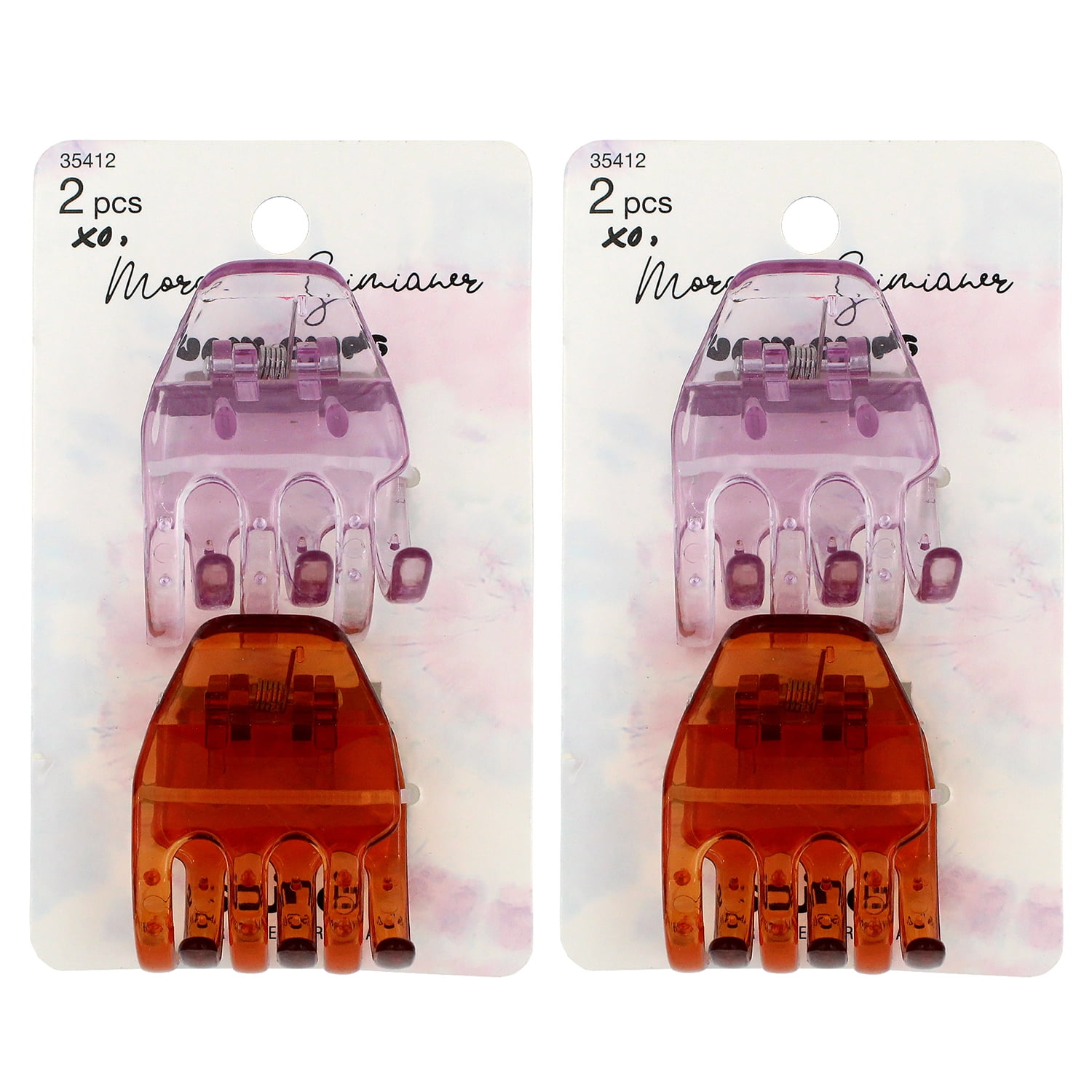 Scunci Morgan Simianer XO Translucent Colored Jaw Clips, 2 ct (2 PACK ...