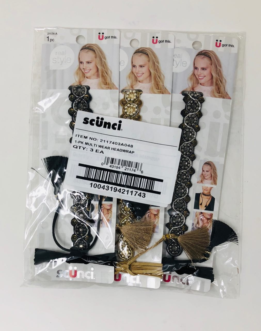 Scunci Multi Wear Assorted Headwrap Pack of 3 - Walmart.com