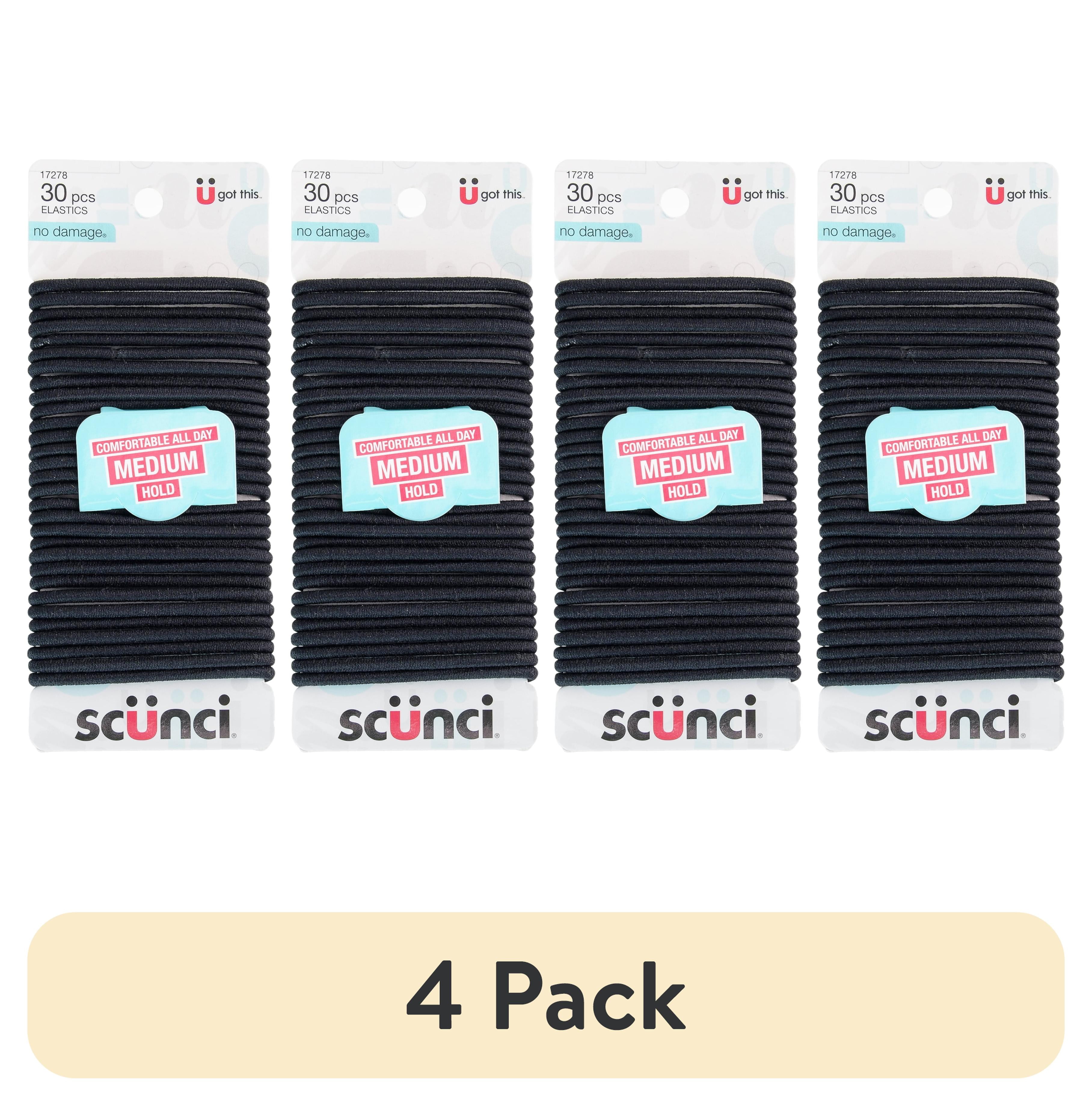 (4 pack) Scunci No Damage Elastic Stretch Nylon Ponytail Holder Hair ...