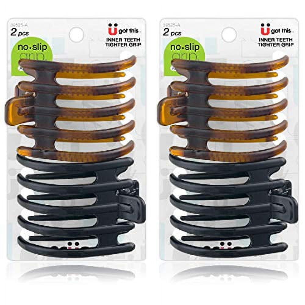 Scunci No-Slip Grip Inner Teeth Tighter Grip Hair Clip, 2-Count per ...