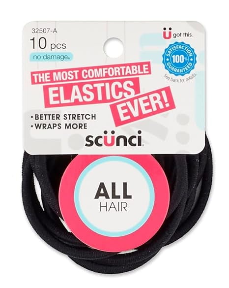 Scunci Nylon Elastics All Hairbands, 10 Ea.. - Walmart.com