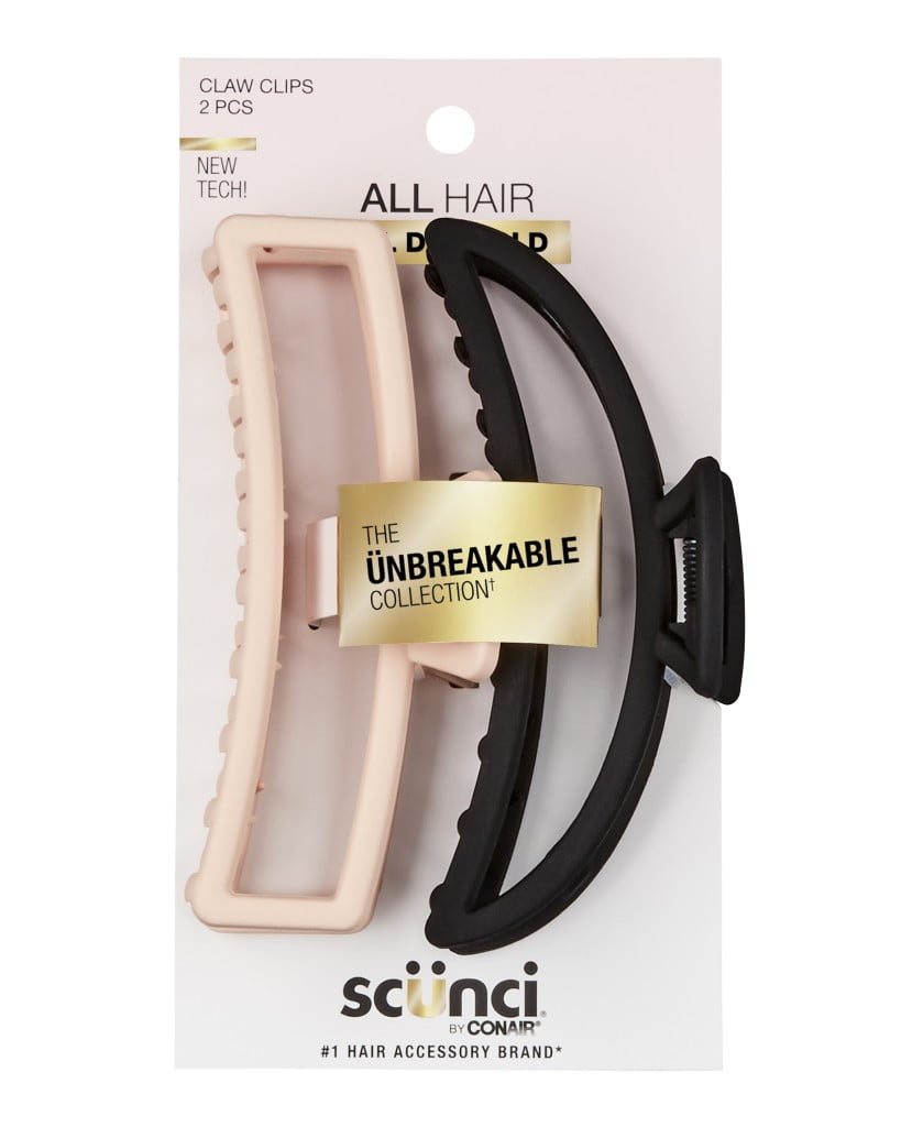 Scunci Open Cut Claw Clips, Multicolor, 2 Count - Walmart.com