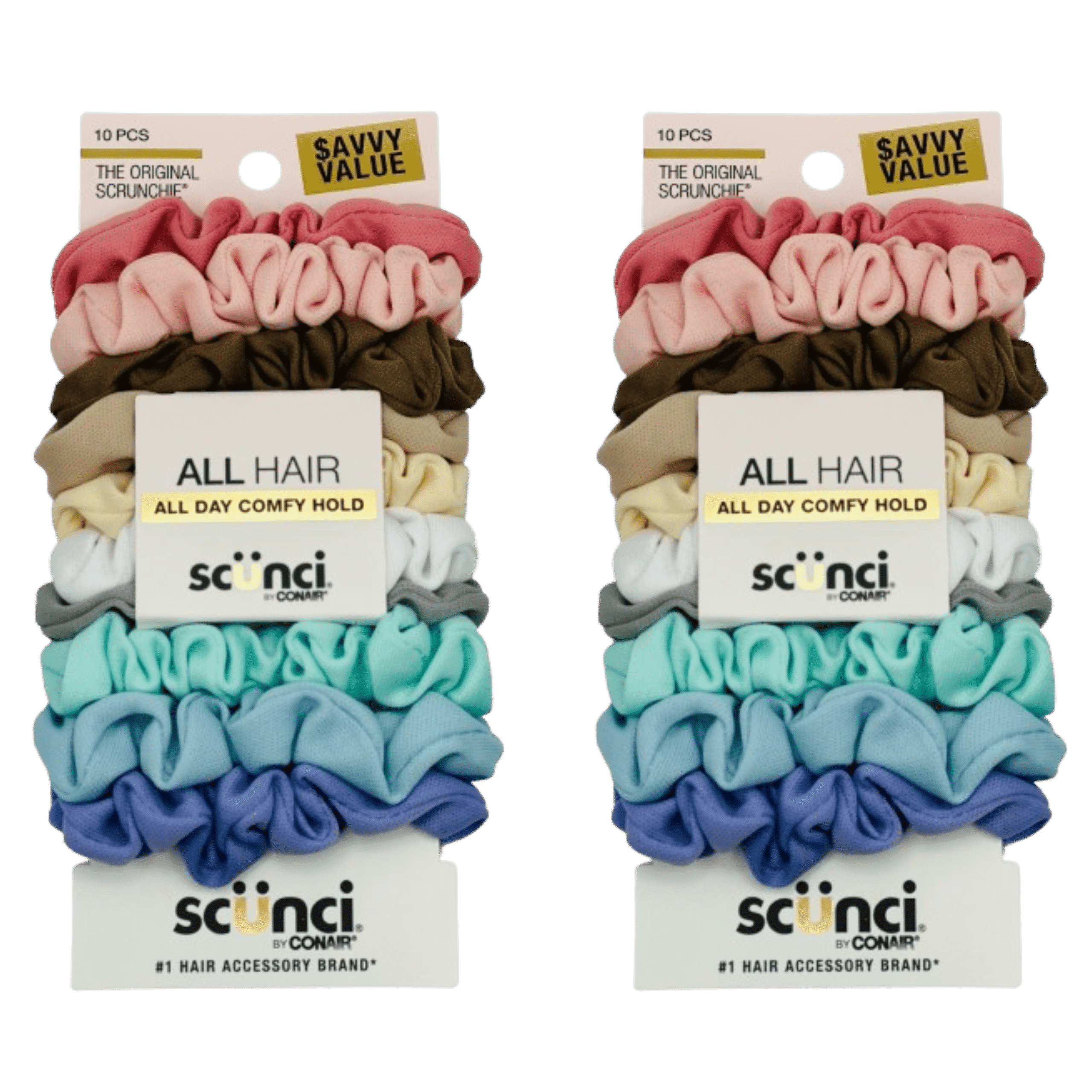 Scunci Original Plain Scrunchies Twister Super Soft and Stretchy, No ...