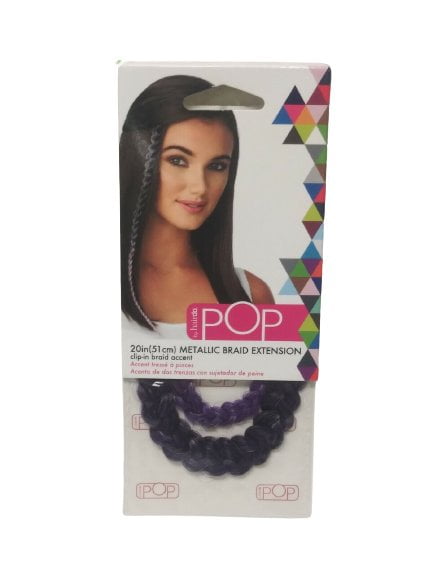 Scunci POP Metallic Braid Extension - Clip-in Braid Accent - 20in ...