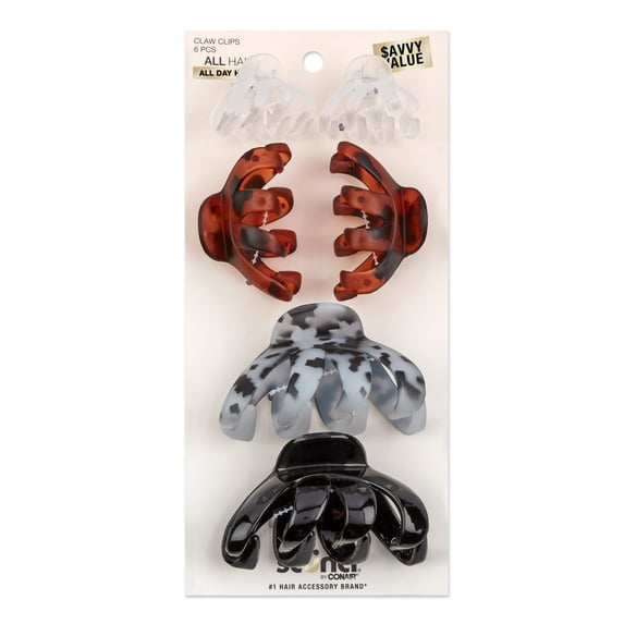 Scunci Octopus Jaw Claw Clips, Assorted Sizes Small, Medium, Large ...