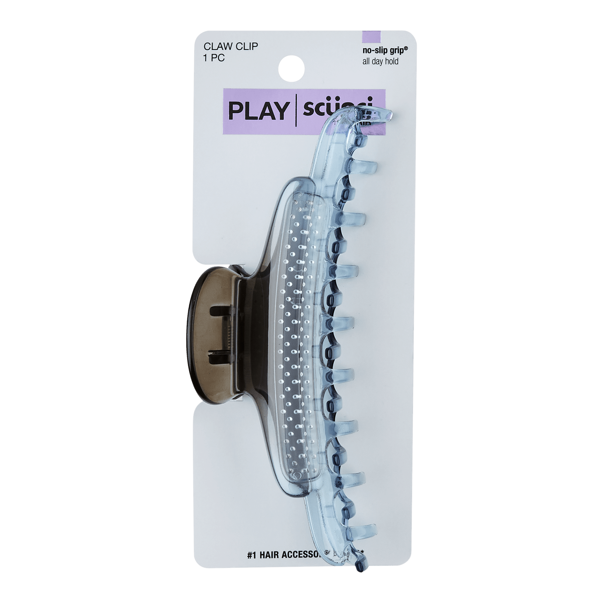 Scunci Play No-Slip Grip All Day Hold Mega Claw Hair Clip, Transluscent ...