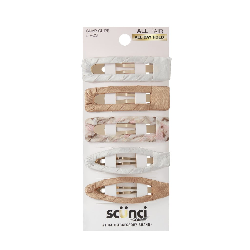 Scunci Satin Wrap Snap Clips, Assorted Colors, 5 Count - Walmart.com