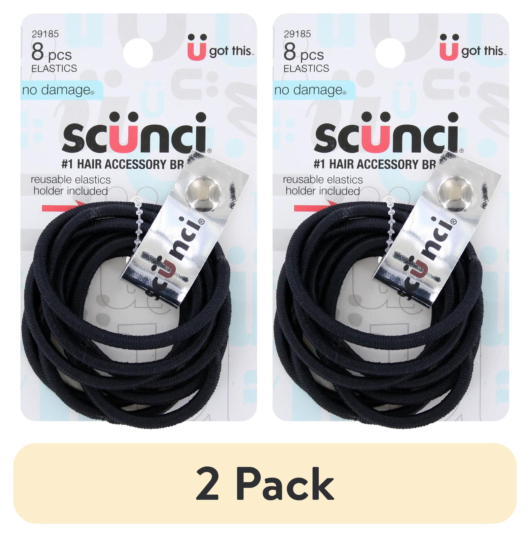 (2 pack) Scunci U Got This No Damage Hair Elastics, Black, 8-Piece with ...