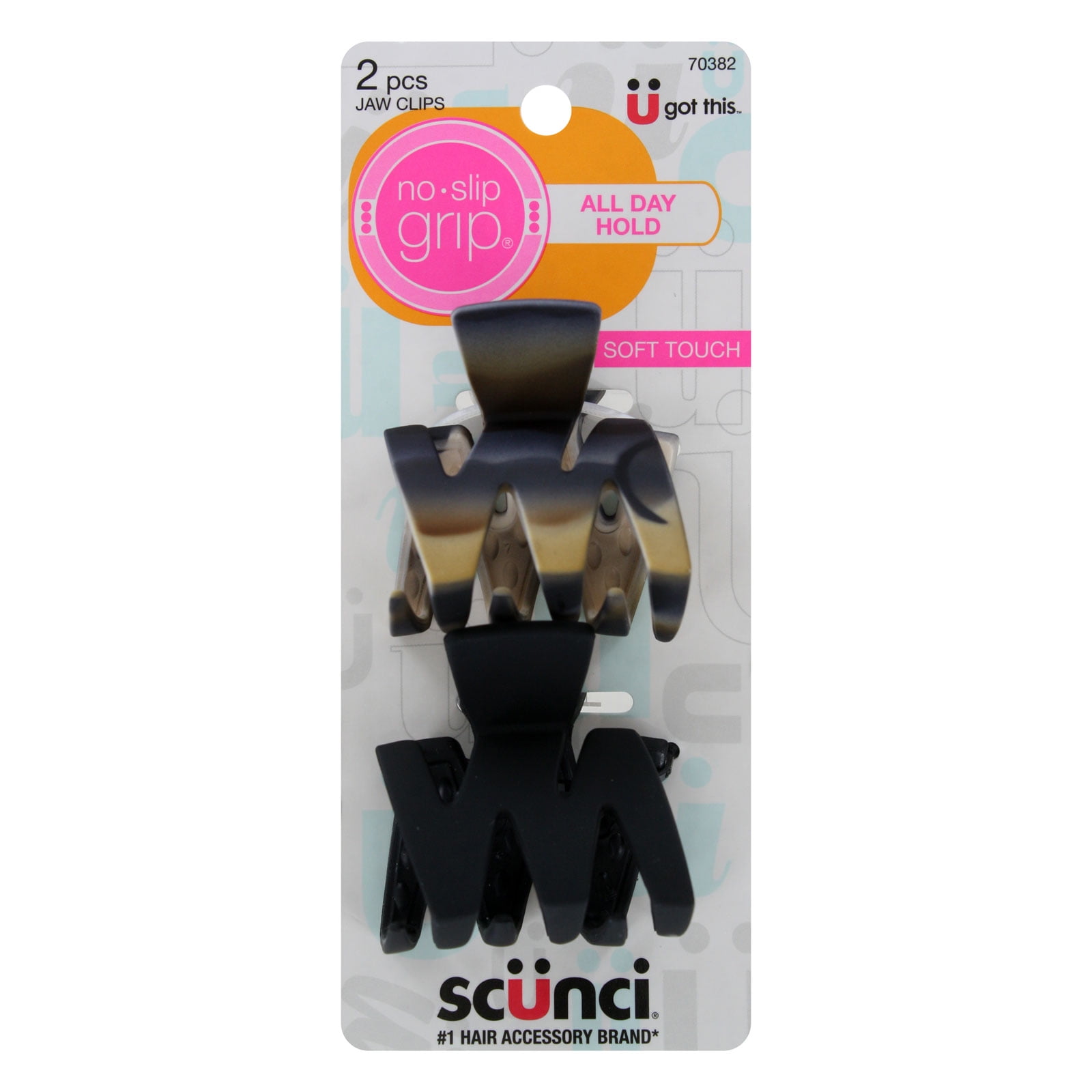 Scunci U Got This No-Slip Grip All Day Hold Chunky 4.5cm Hair Jaw Clips ...