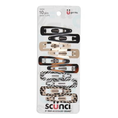 Scunci U Got This Snap Clips, Assorted Colors, 35094, 10 Ct - Walmart.com