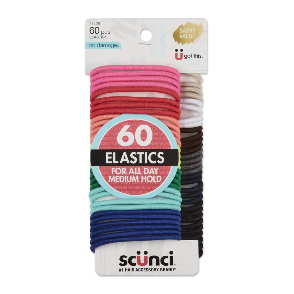 Scunci Value Pack Multi-Color Ponytail Holder Hair Ties, Multi-Color ...