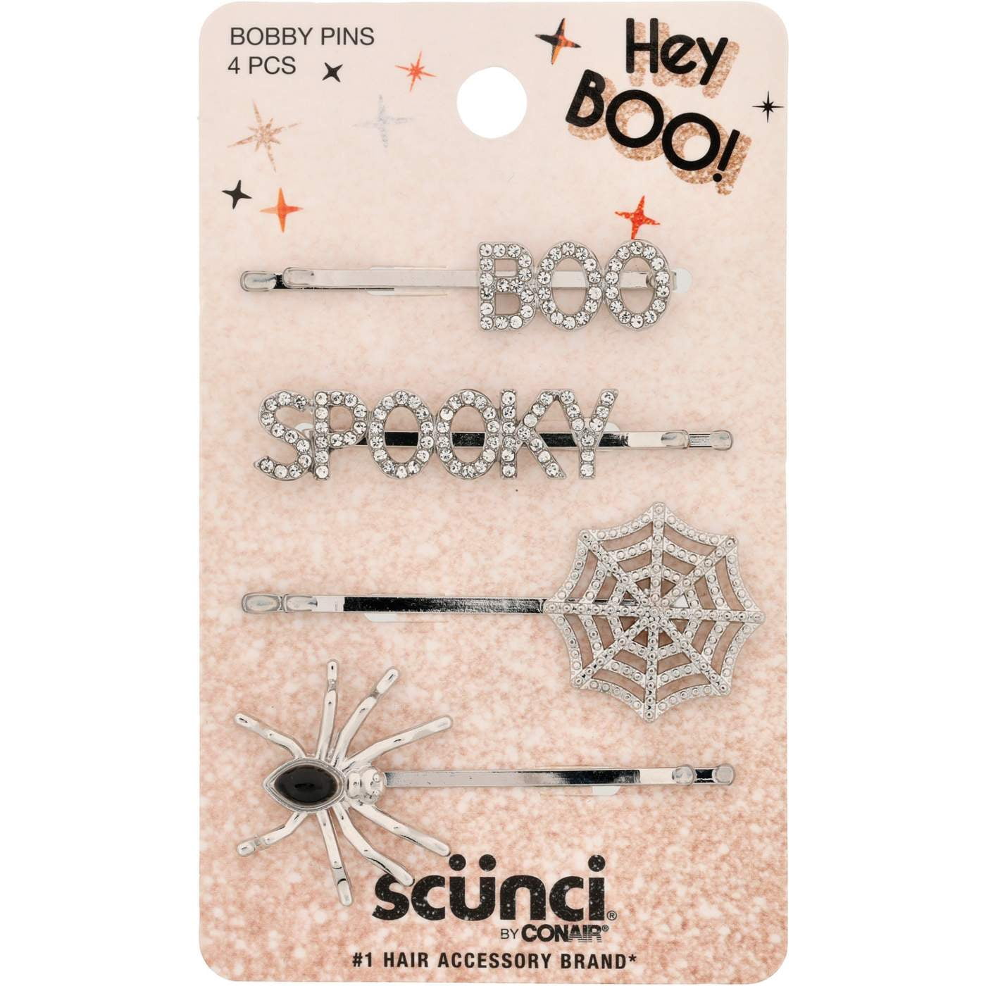 Scunci by Conair Hey Boo! Halloween Bobby Pins, 4-Count - "Boo ...