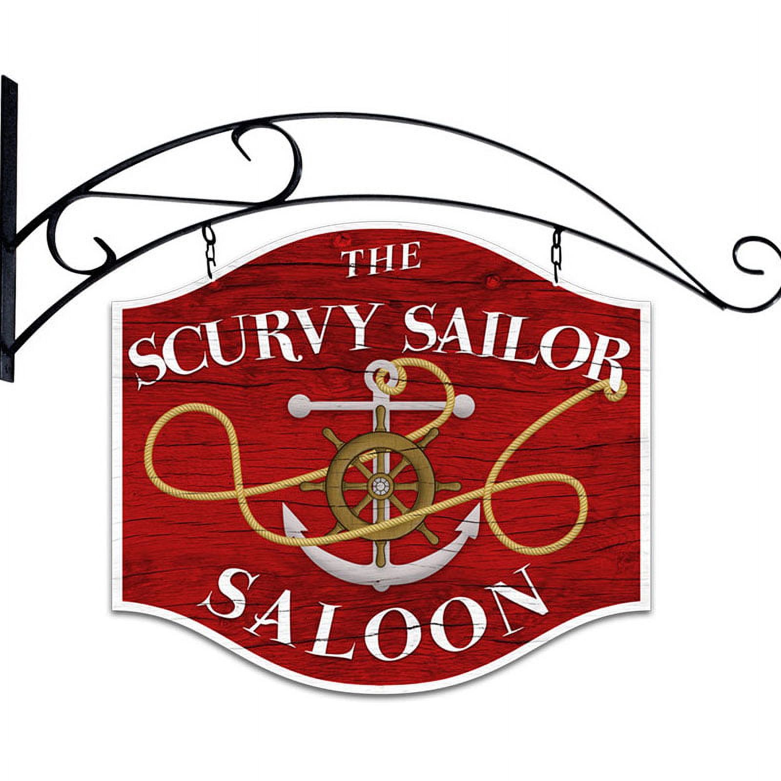 Scurvy Sailor Double Sided Custom Metal Shape With Wall Mount Vintage ...