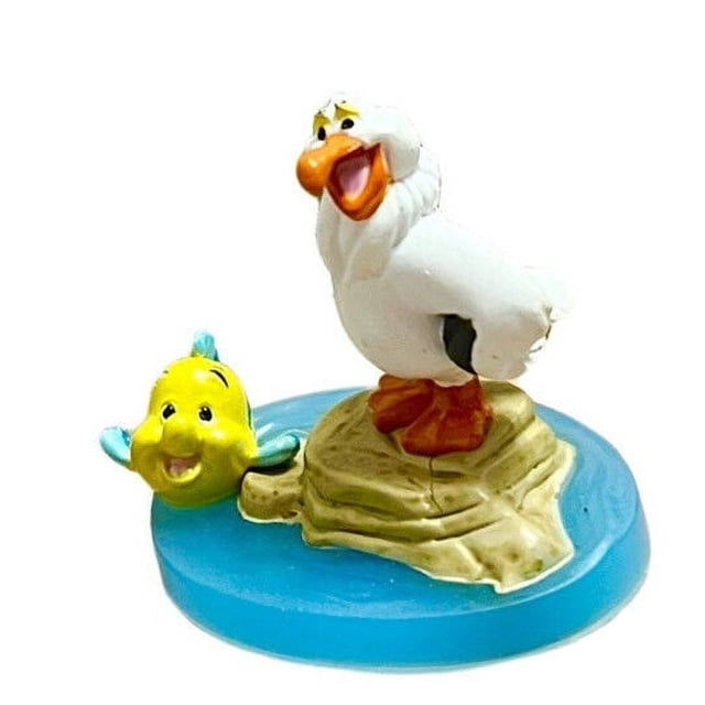 Scuttle Seagull & Flounder Fish PVC Cake Topper Figure Figurine Little ...