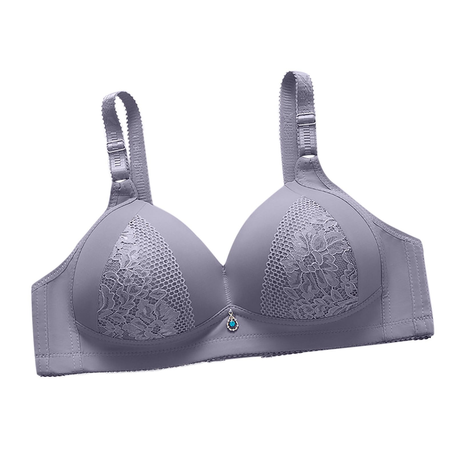 Scyoekwg Bras for Older Women No Underwire Lace Splicing Comfortable ...