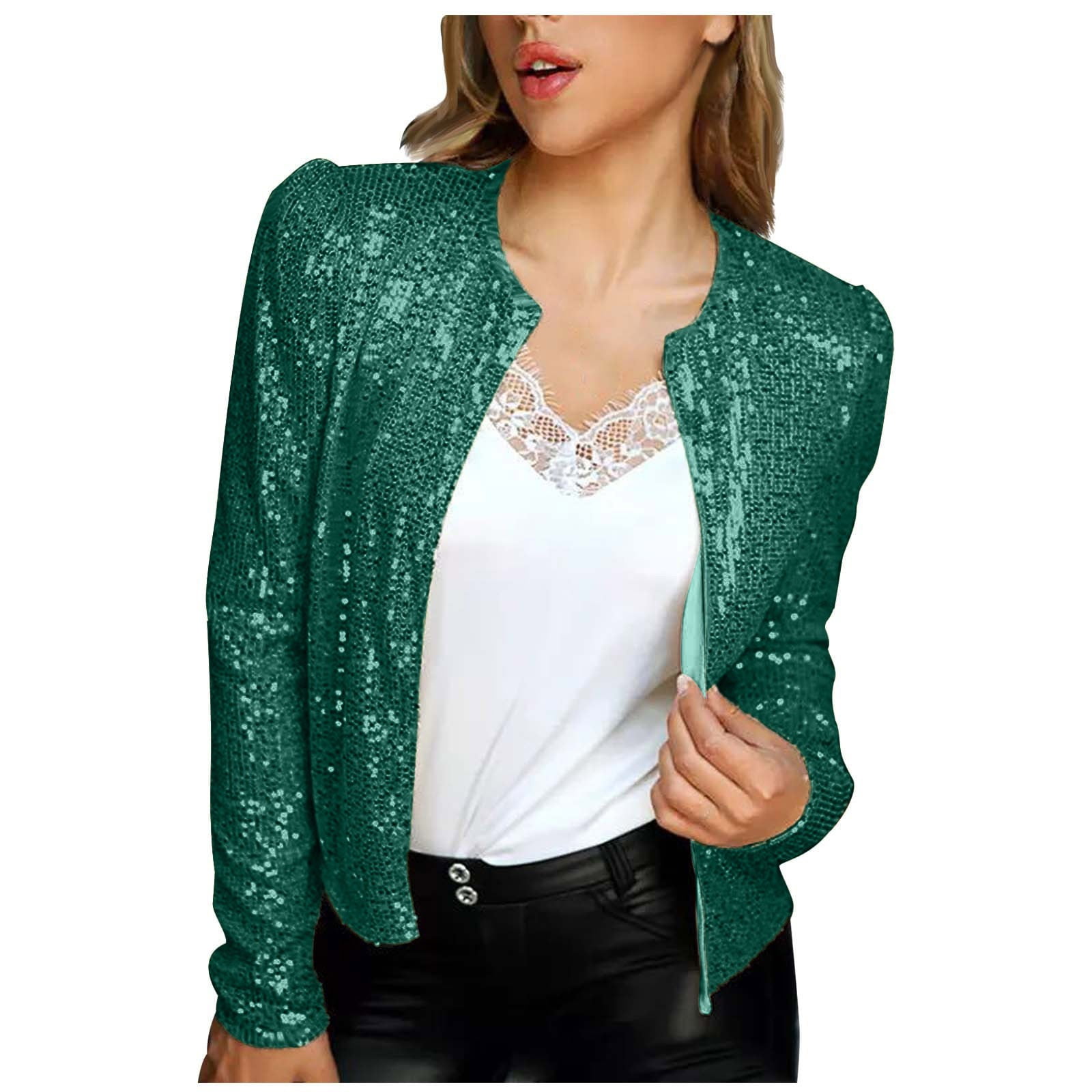 Scyoekwg Coats for Women Long Sleeve Open Front Casual Trendy Solid ...