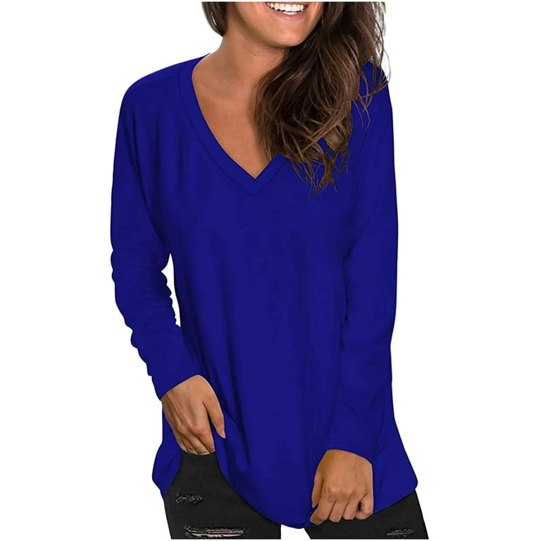 Scyoekwg Fall Western Shirts for Women Long Sleeve Tunic Tops Pullover Tunic Tops Classic Solid Color 2024 Fashion Casual Loose Fit Blouses Comfy