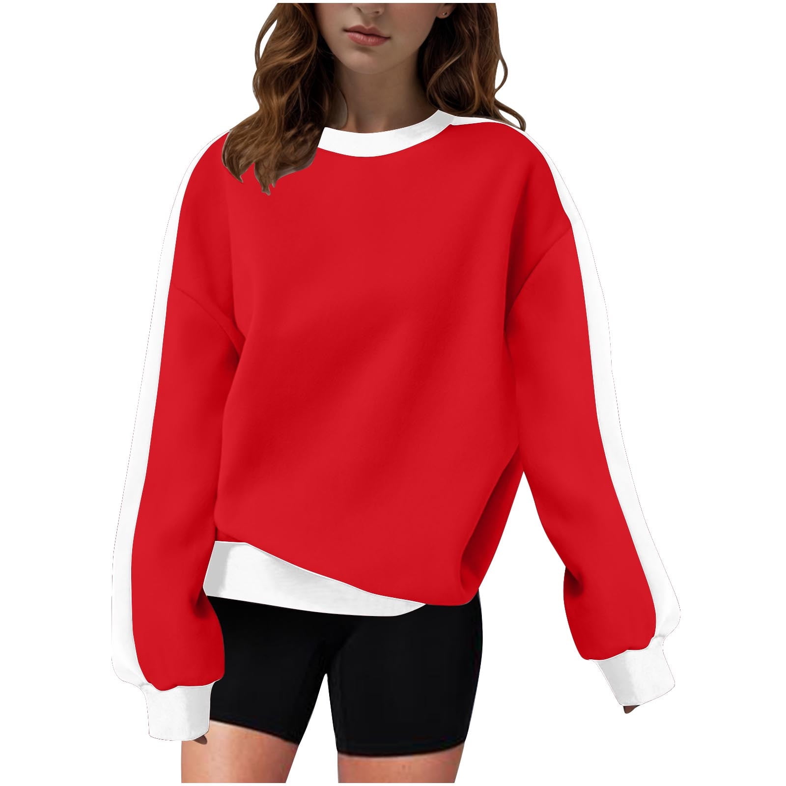 Scyoekwg Women's Sweatshirts Fall Casual Crewneck Oversized Sweatshirts ...