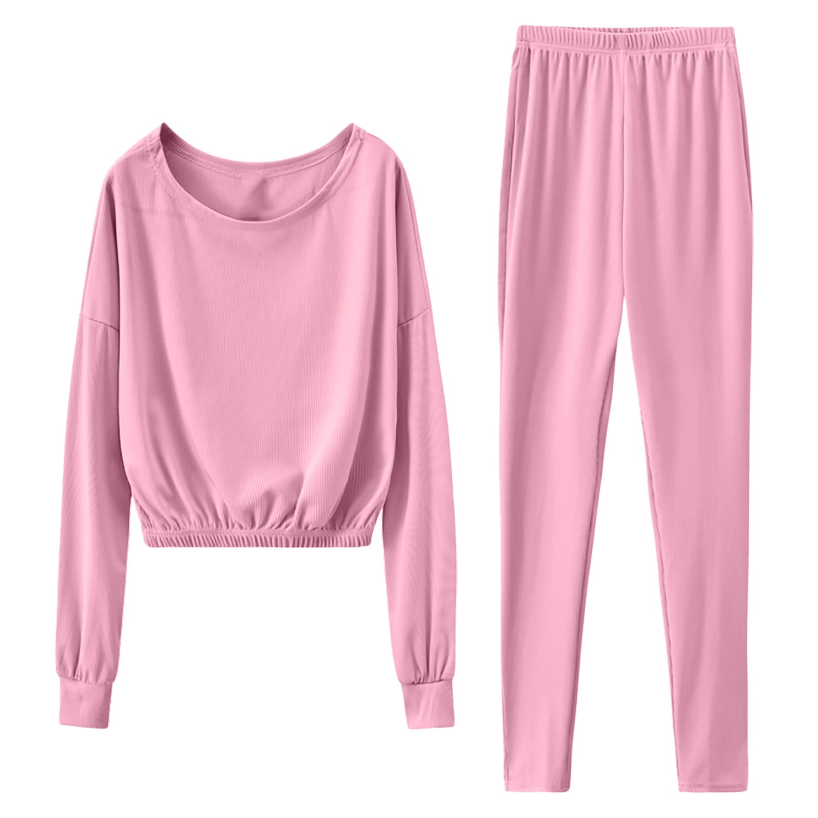 Scyoekwg Womens 2 Piece Outfits Long Sleeve Sweatshirt Long Pants ...