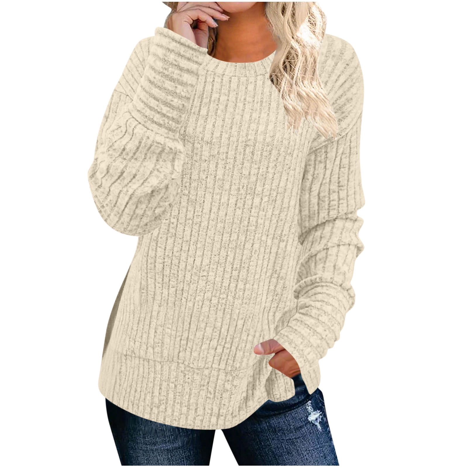 Scyoekwg Womens Kint Tops Fall Fashion Womens Long Sweaters Dressy ...