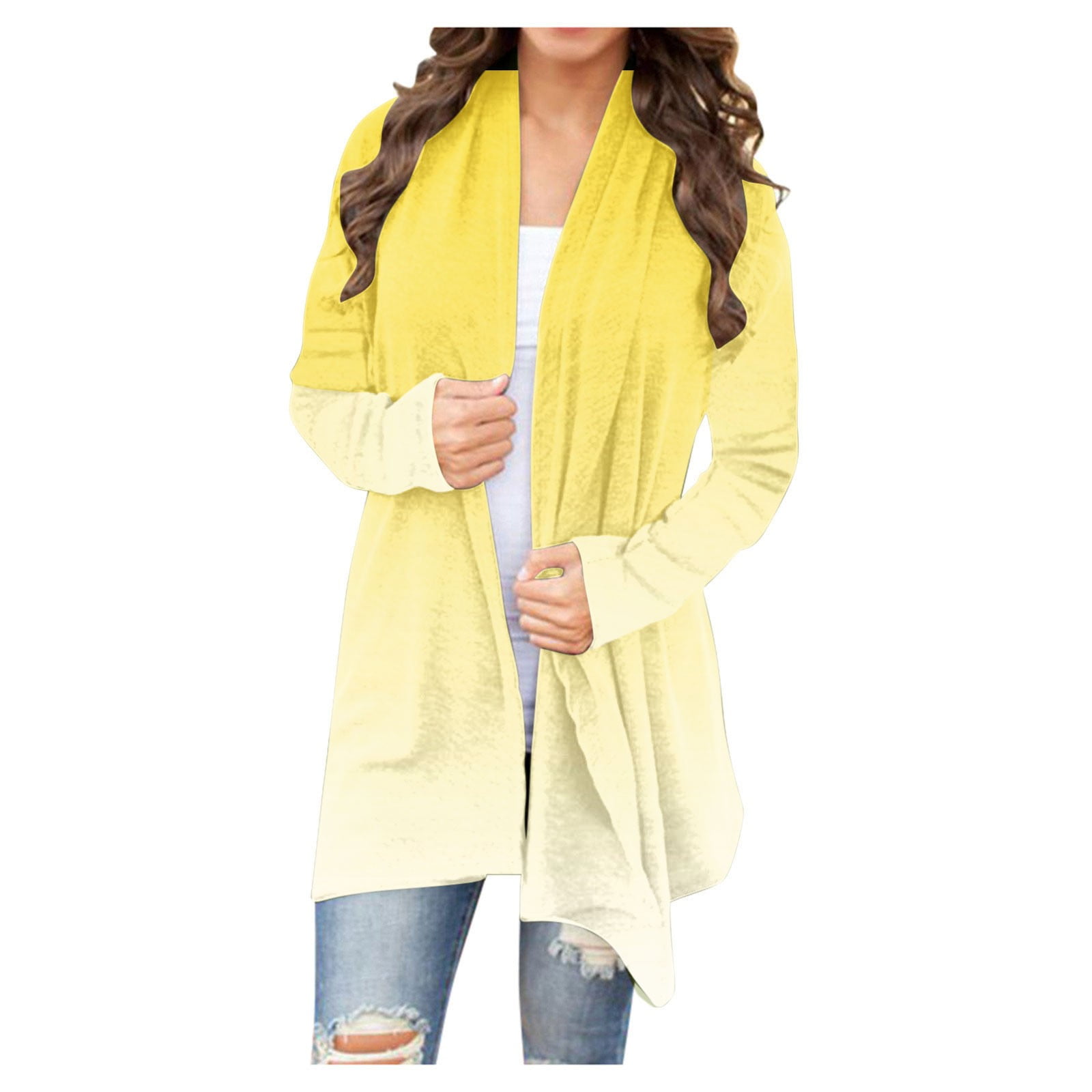 Scyoekwg Womens Lightweight Open Front Cardigans Gradient Color Long ...