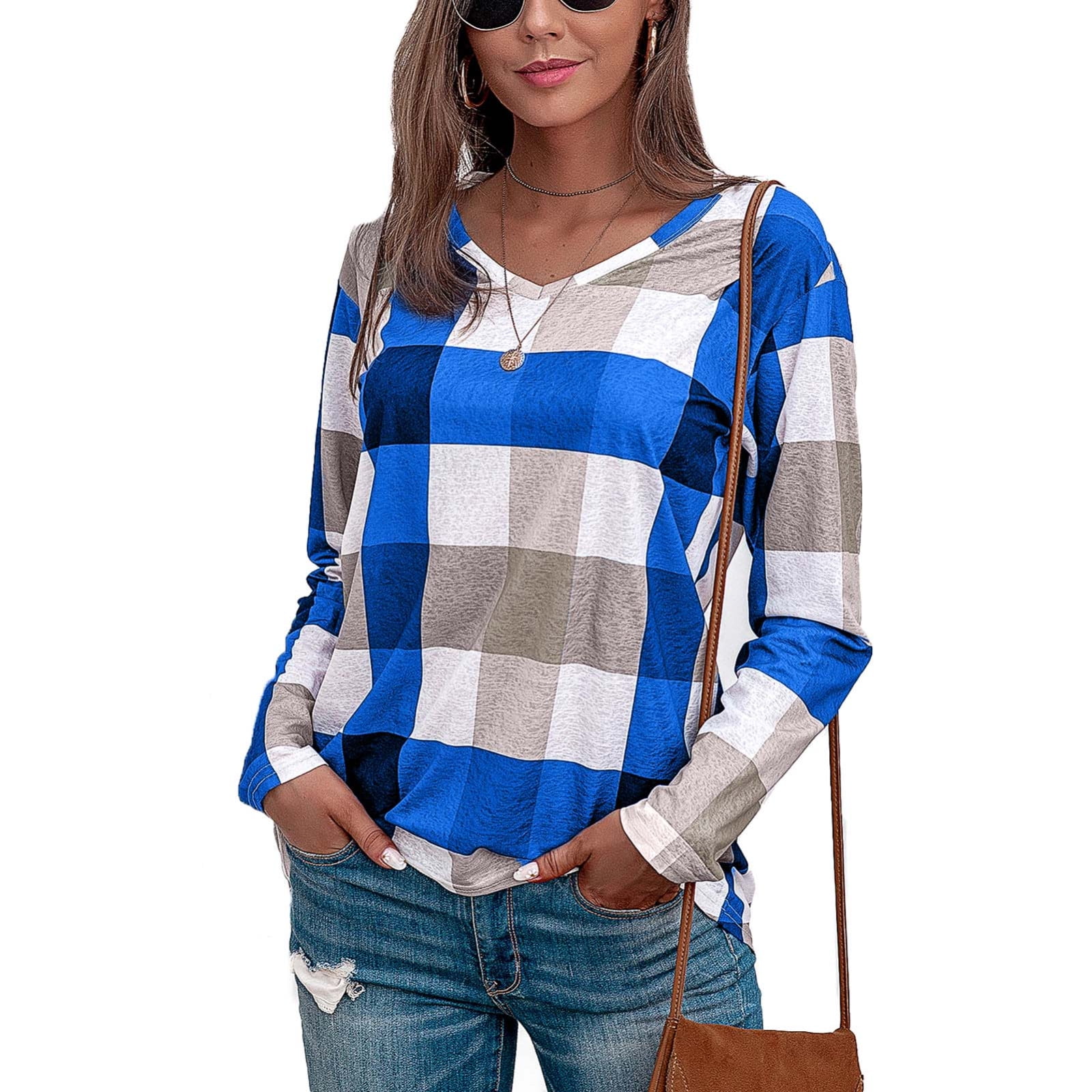 Scyoekwg Womens Tops Dressy Casual Long Sleeve Shirts Ladies Tops ...