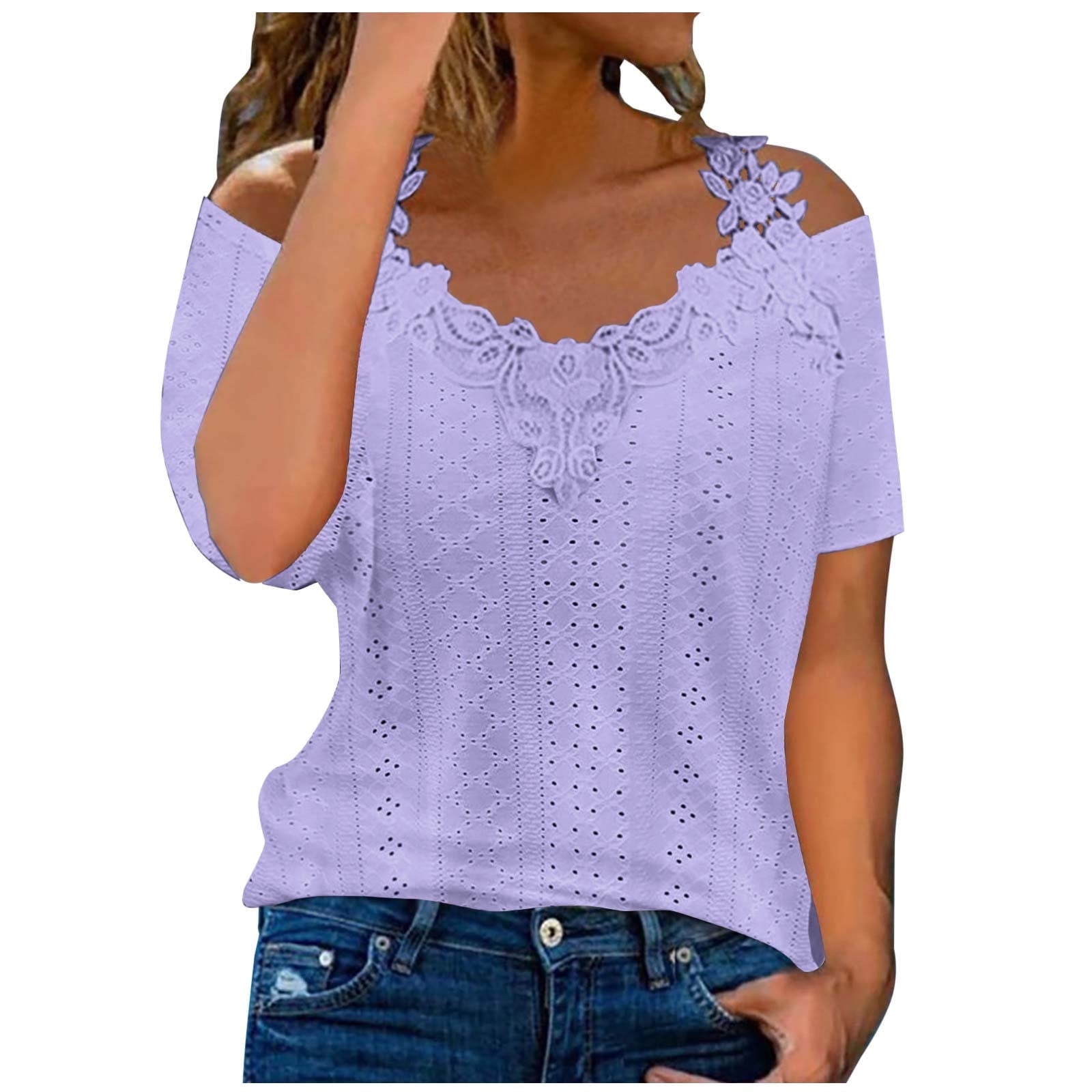 Scyoekwg Women Basic Tops Going Out Tops Trendy Ladies Blouses Dressy ...