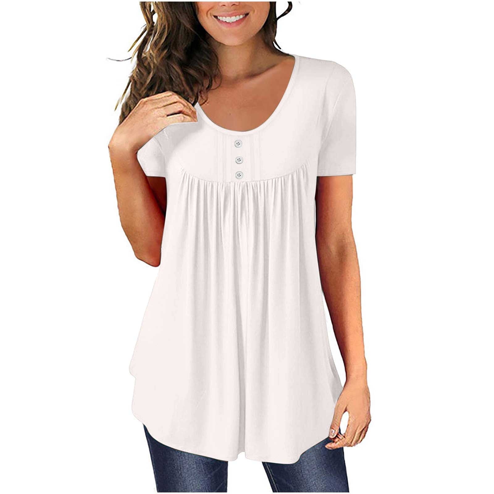 Scyoekwg Casual Womens Tops Trendy Short Sleeve Going Out Tops Cute T ...
