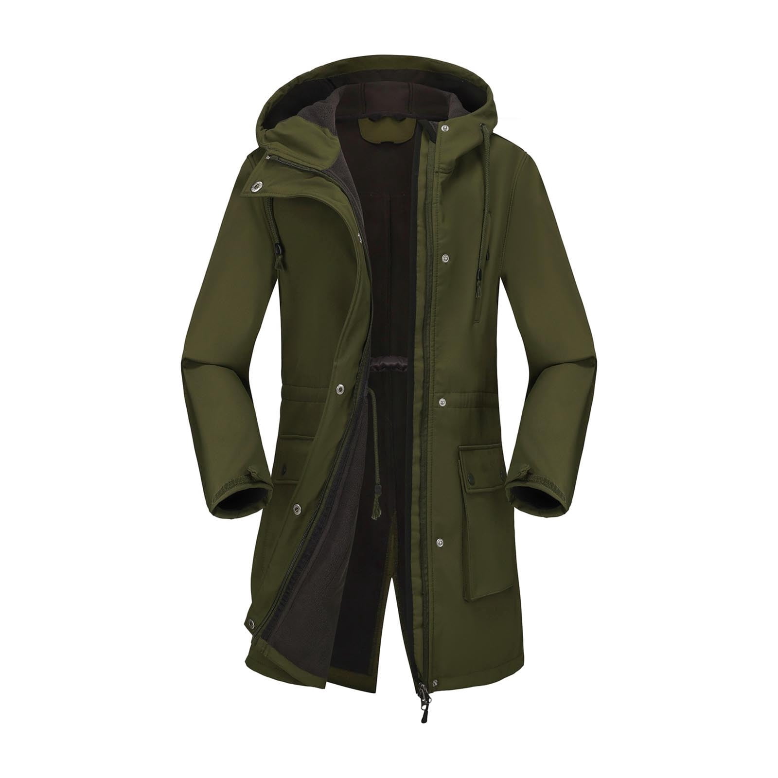 Scyoekwg Womens Waterproof Rain Jacket Fleece Lined Rain Coats With ...