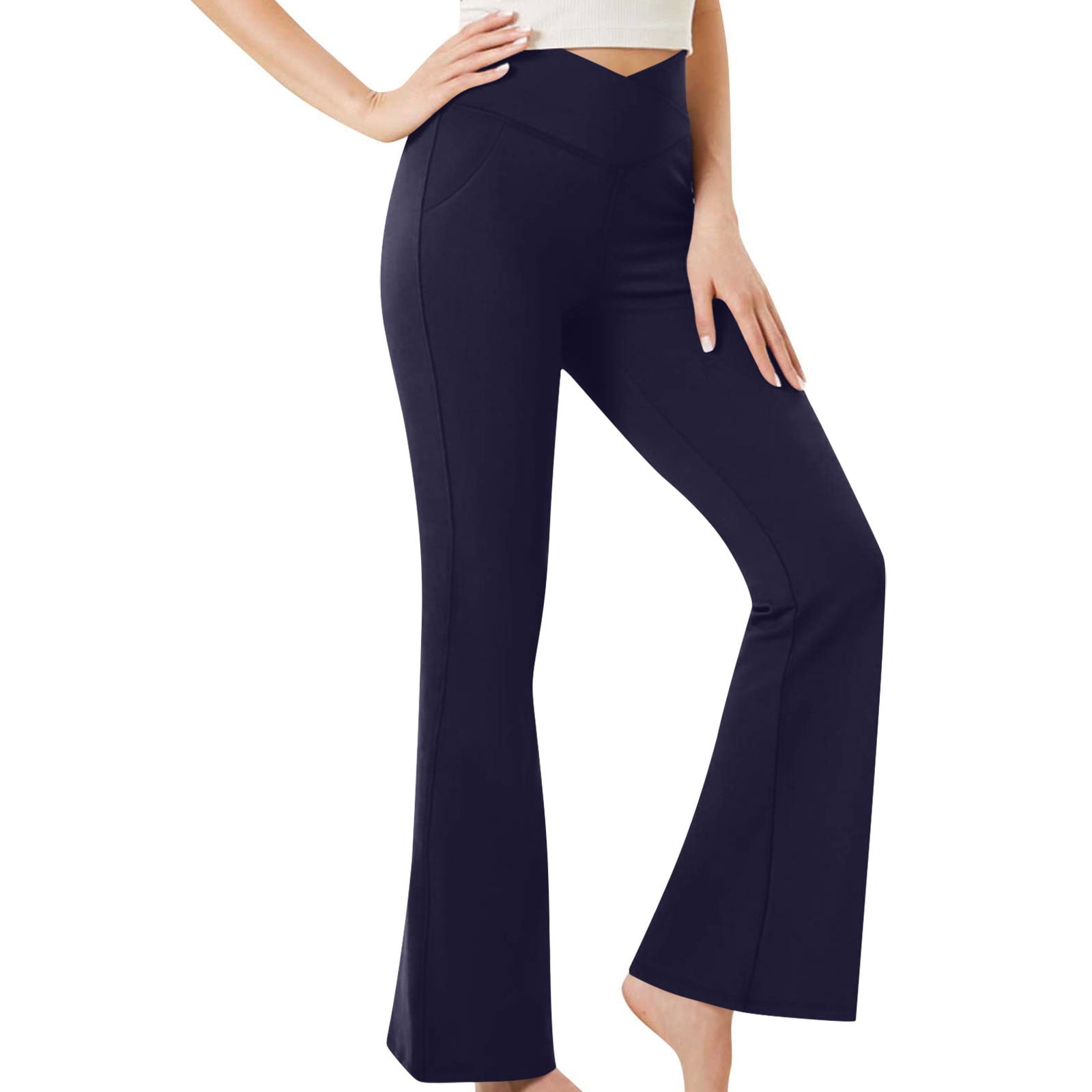 Scyoekwg Yoga Pants Women Flare High Waisted Elastic Leggings Workout ...