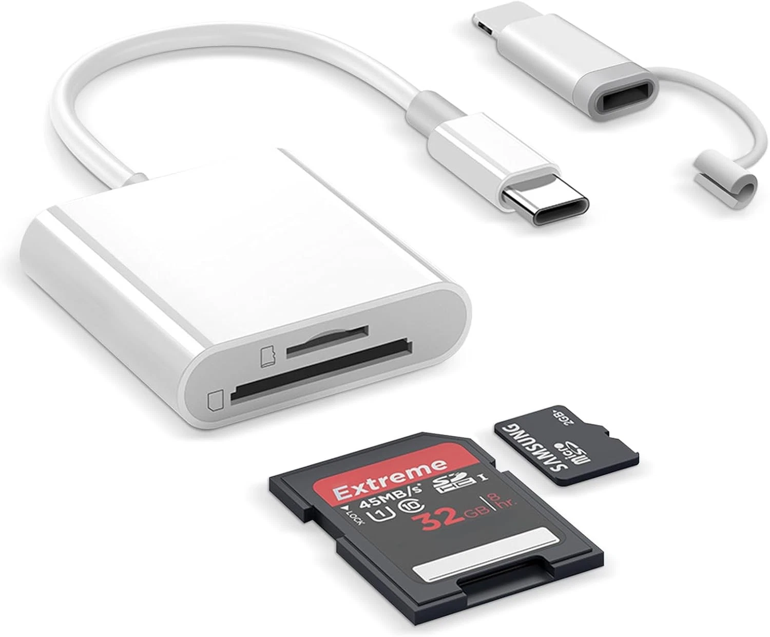 Sd Card Reader For Iphone Ipad, Support Sd/Microsd Cards, Portable ...