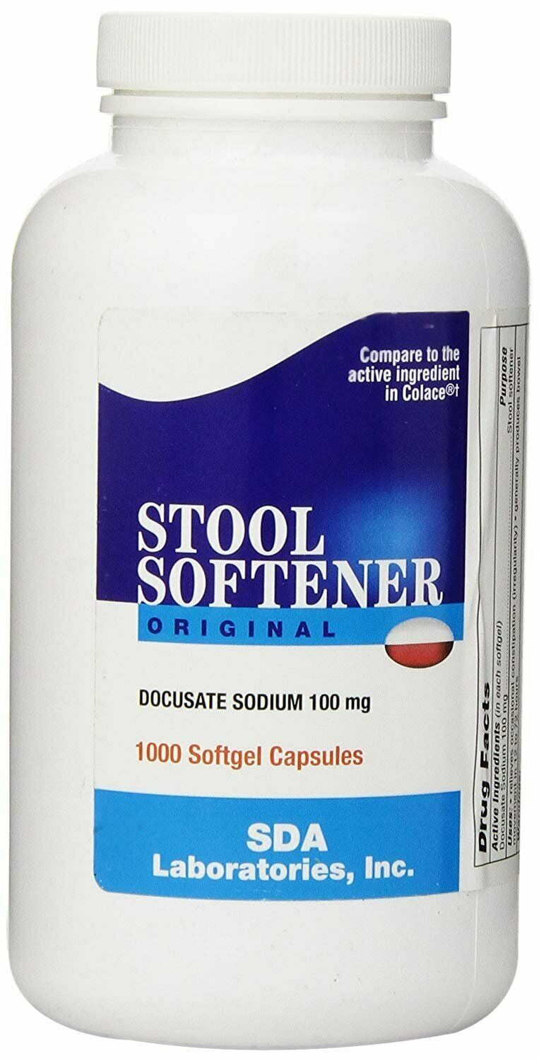 Sda Laboratories Docusate Sodium Softgel Capsule, 100Mg, 1000 Ct ...