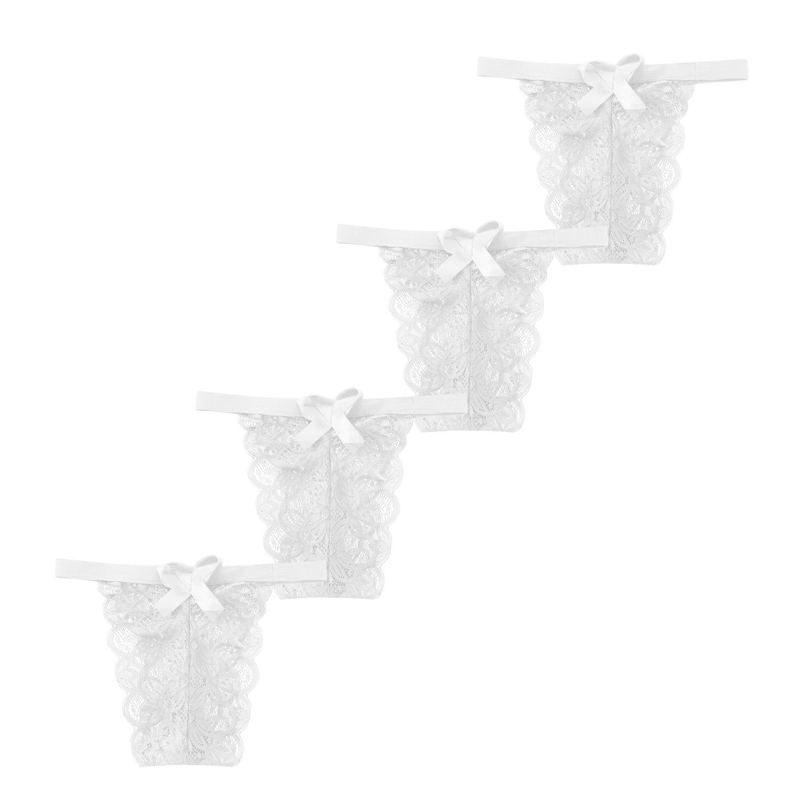 Sdeycui 4PC Women's Thongs, T Back Low Waist See Through Panties ...