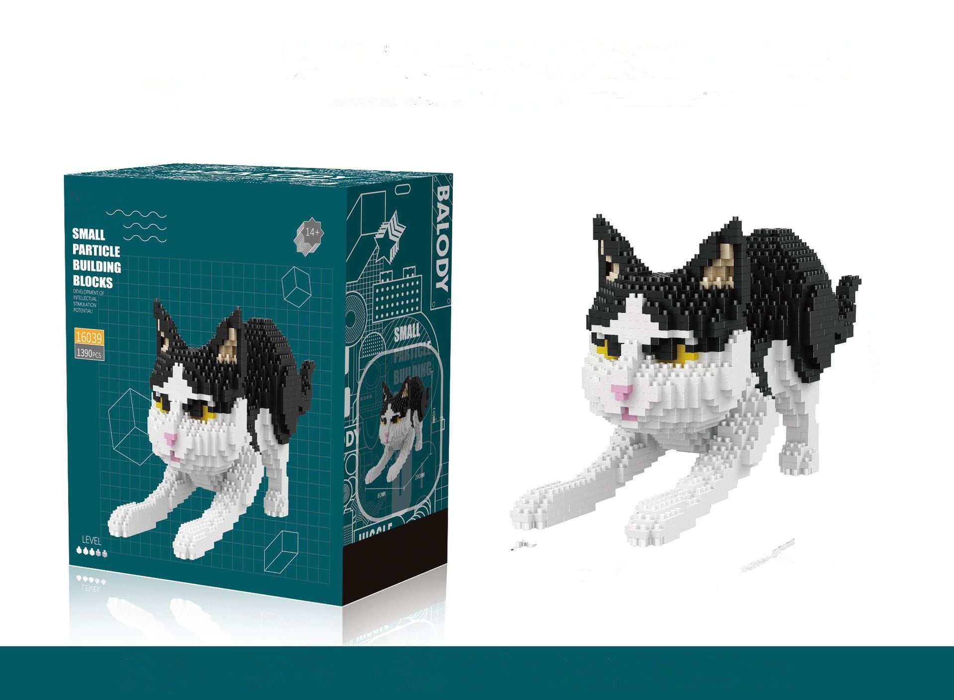 Sdmnsg-T Black Cat Mini Building Blocks, 1390 pcs Cute Animal Micro ...