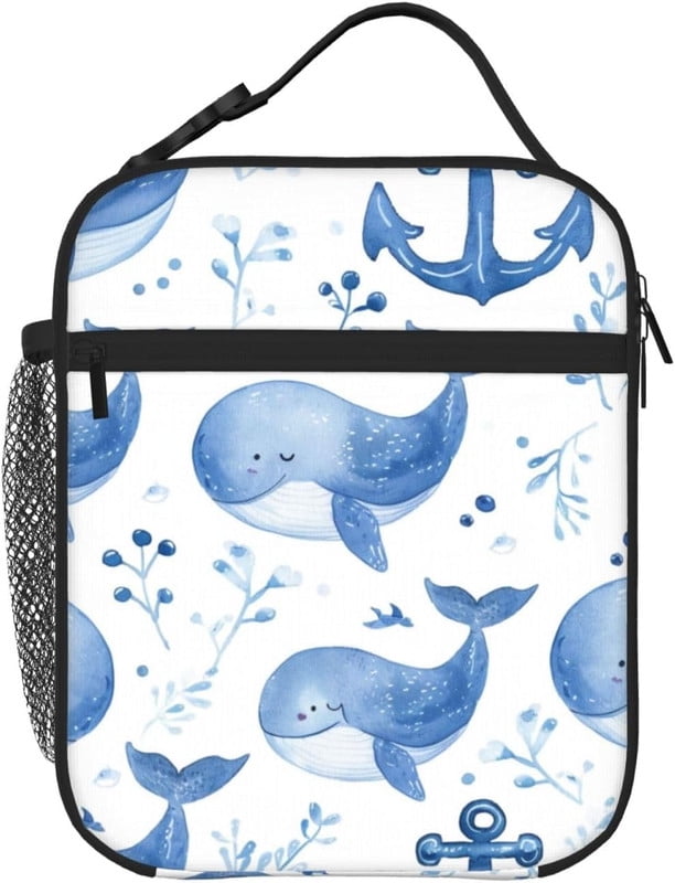 Sdmnsg-T Blue Whales Anchors Print Lunch Box for Adults Women Lunch Box ...