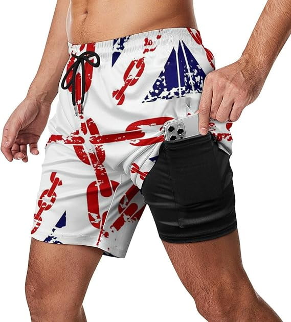 Sdmnsg-T British Flag Chain Men's Swim Shorts, 2 in 225 with ...