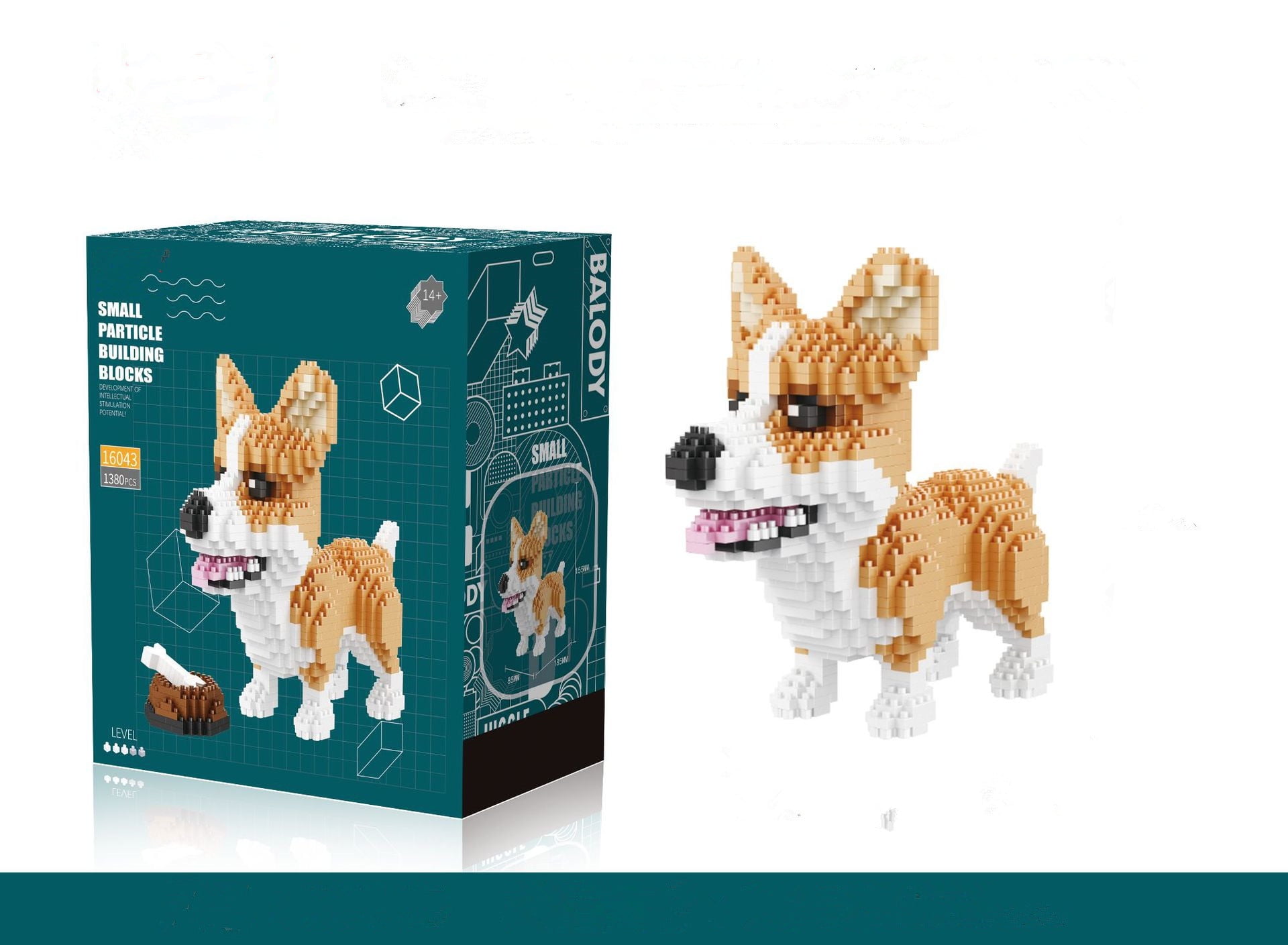 Sdmnsg-T Corgi Mini Building Blocks, 1380 pcs Cute Animal Micro Mini ...