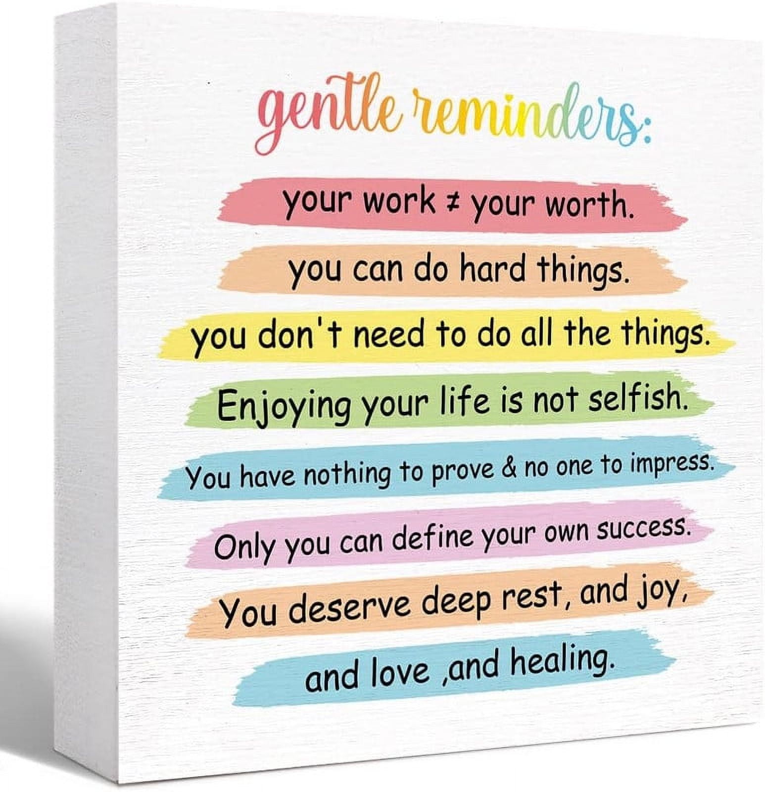 Sdmnsg-T Gentle Reminders Wood Box Sign 5 x 5 Inch Home Office ...