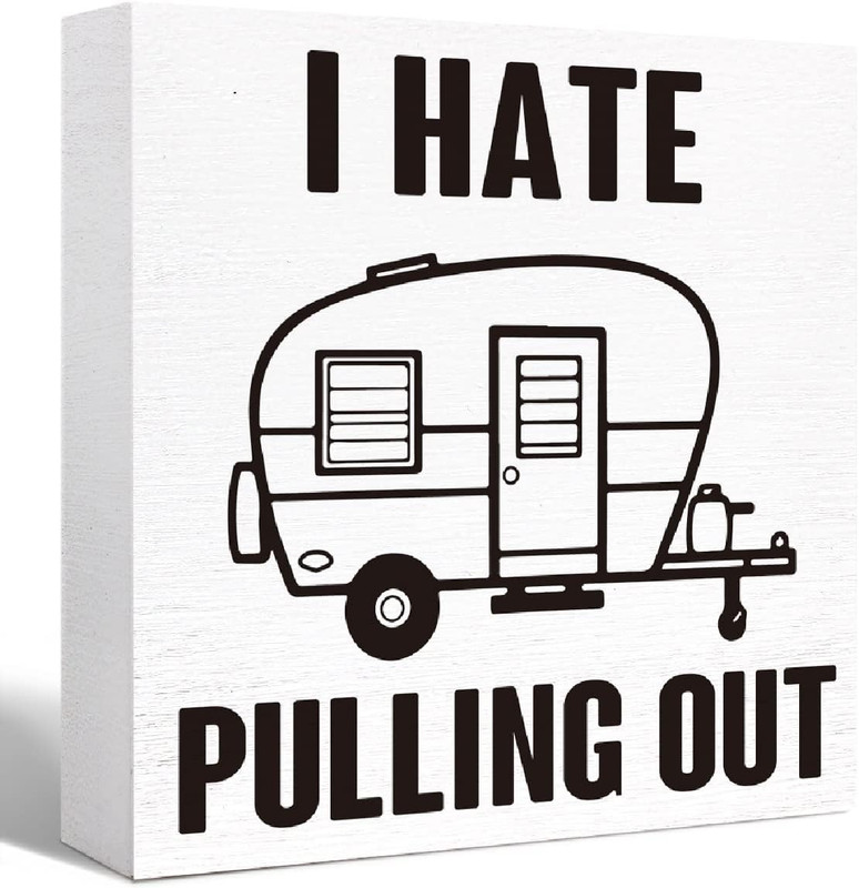 Sdmnsg-T I Hate Pulling Out Wood Box Sign 5 x 5 Inch Home Office ...
