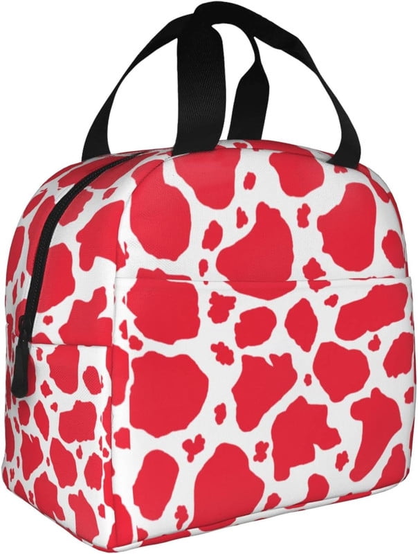 Sdmnsg-T Red And White Cow Print Lunch Box for Adults Women Lunch Box ...