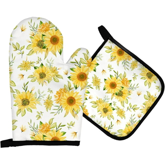 Sdmnsg-T Sunflower Oven Mitts and Pot Holders Sets, Summer Yellow ...