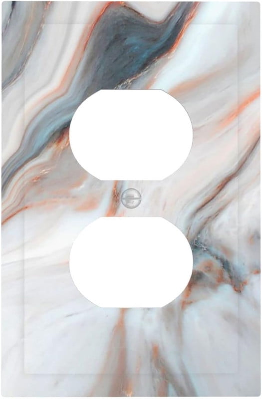 Sdmnsg-T White Marble Print Outlet Covers Duplex Decorative Electrical ...