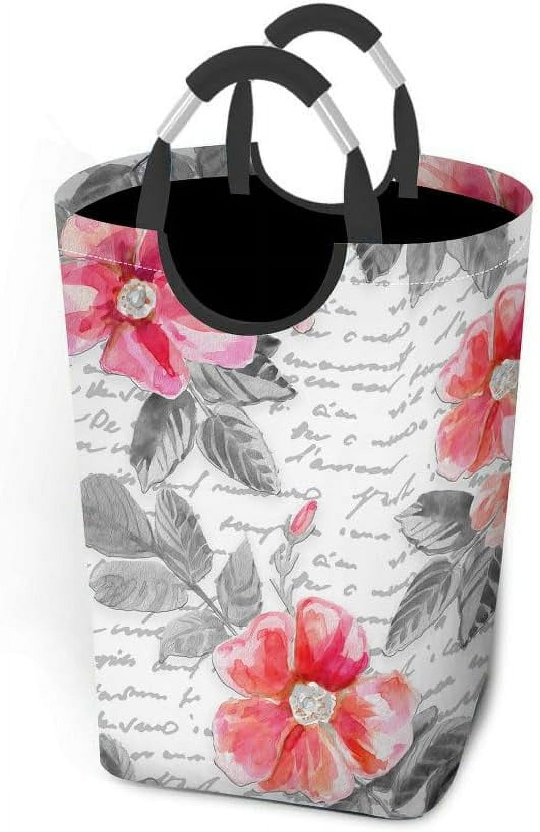 Sdmnsg-T Wild Rose Laundry Basket Watercolor Red Flowers Collapsible ...