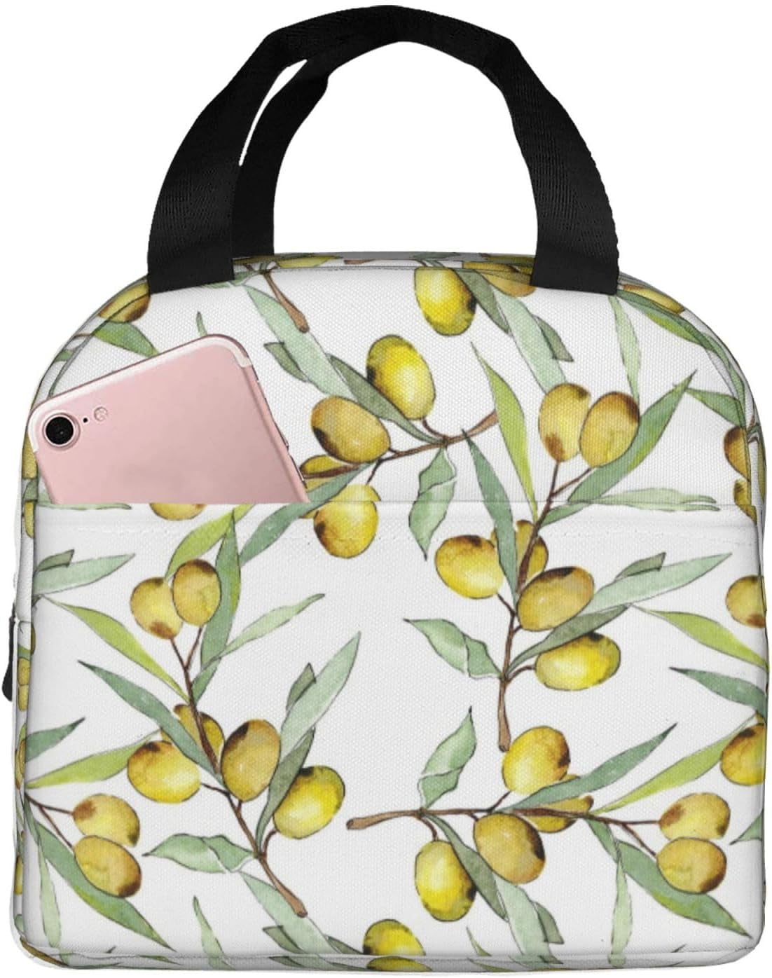 Sdmnsg-T Yellow Green Leaf Lunch Bag for Women Men Reusable Insulated ...