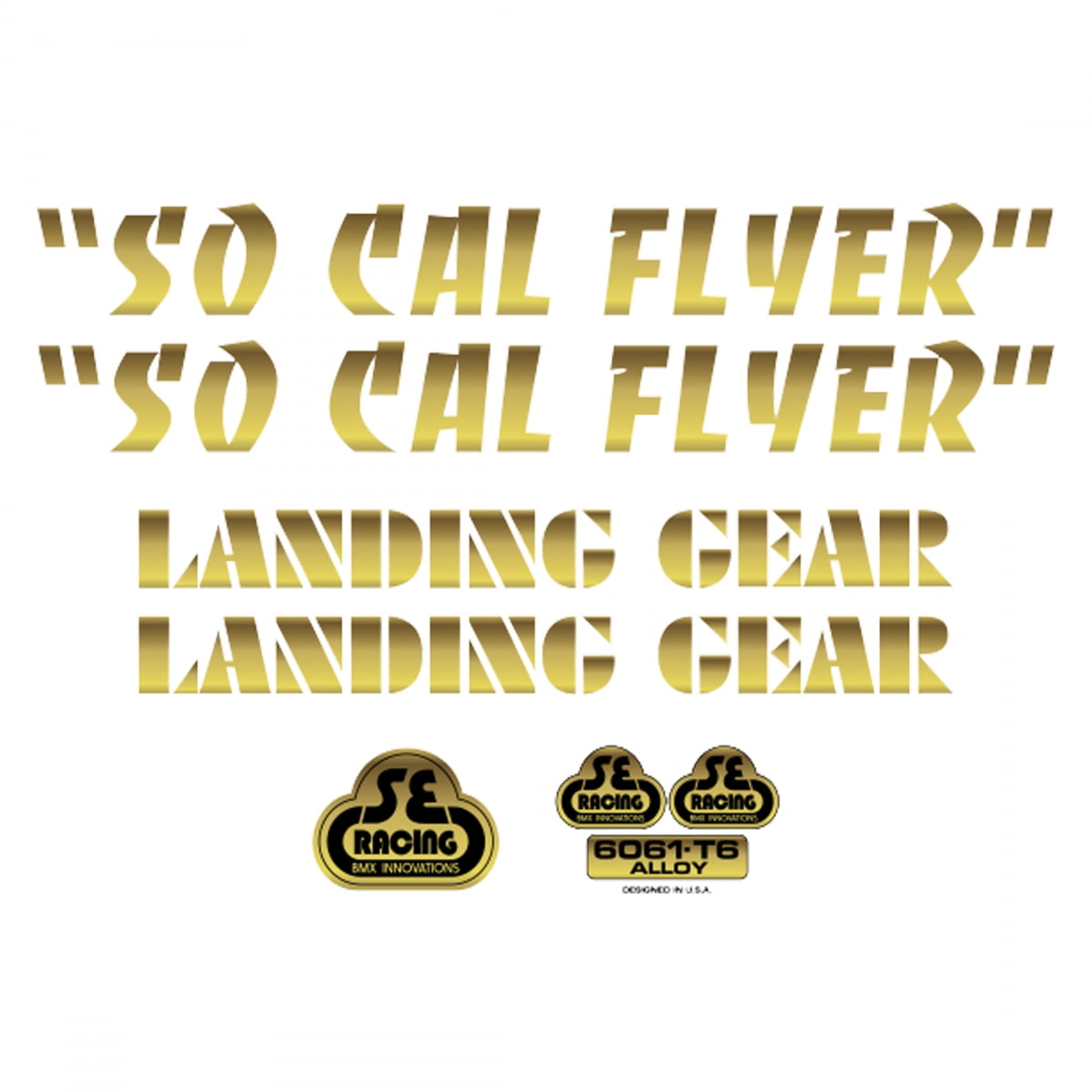 Se Bikes Socal Flyer Decal Set SoCal Flyer Gold - Walmart.com