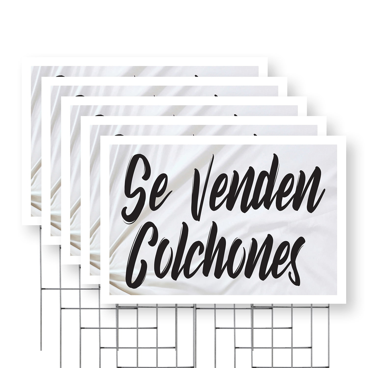 Se Venden Colchones Yard Sign 5 Pack of 24 Inch x 36 Inch Double Sided ...